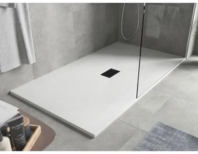Mexen Hugo, obdélníková sprchová vanička SMC 150 x 100 cm, bílá, černá krytka, 42101015-B