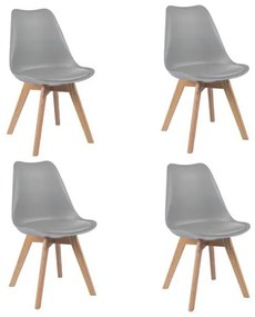 LuxuryForm Jídelní židle  Bali - šedá - SET 4 ks