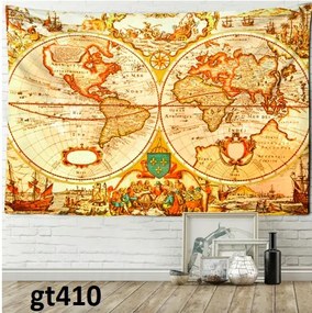 Tapisérie na zeď s motivem - Mapa světa Rozměr: 150x100 cm, Varianta: gt410