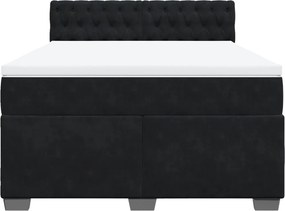 Box spring postel s matrací černá 140x200 cm samet 3288638