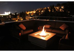 Luxusní venkovní stůl s ohništěm - MANHATTAN - šedý