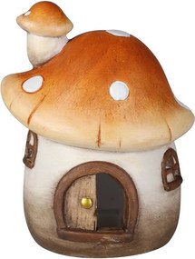 Muchomůrkový oranžový domek s LED 13 cm