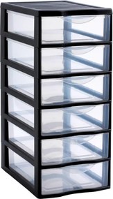 SUNDIS Úložný box s 6 zásuvkami, antracit, OFFICEMIX, A4, 6A