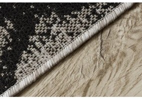 koberec SIZAL FLOORLUX 20491 KVĚTINY stříbrný / Černá velikost 200x290 cm | krásné koberce cz