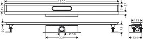 Hansgrohe uBox universal, úplná sada pro standardní instalaci - 1200 pro vrchní sady sprchových žlabů, HAN-56027180