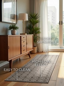ELLE Decoration, Běhoun Perles 106190 Cream Grey z kolekce Elle, 80x240, šedá, ložnice
