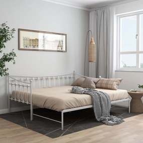 Rám vysouvací postele/pohovky bílý kovový 90 x 200 cm 324759