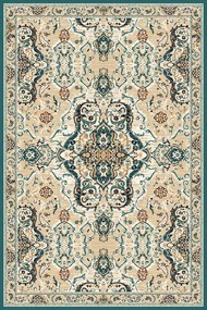 Kusový koberec vlněný Agnella Isfahan Lorica Tmavě Béžový / Zelený Rozměr: 200x300 cm