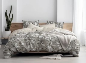 Ervi Bavlněné povlečení oboustranné - Elegantní větvičky/béžové