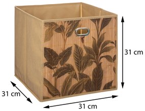 Úložný box Bamboo Flower, 31x31x31 cm, hnědá