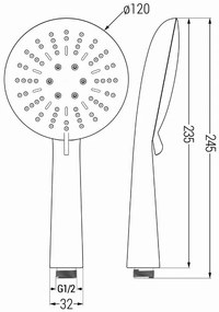 Mexen příslušenství - 1-bodový ruční sprchový set R-67, cerný, 785676052-70