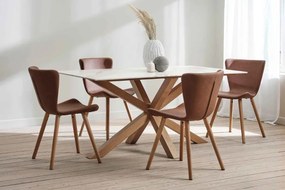 Designová jídelní židle Tallulah koňaková hnědá