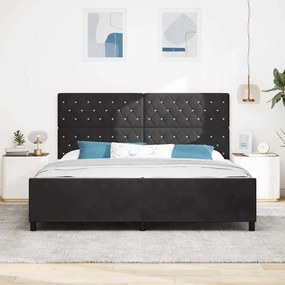 Postel s boxspringem s čelo Černá 200 x 200 cm samet 3344899
