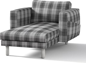 Potah na IKEA Norsborg šezlong s loketními opěrkami barva šedá látka pletený vzor, vzorované