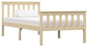 Rám postele světlé dřevo masivní borovice 100 x 200 cm - Default Title