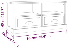 TV skříňka dub sonoma 93 x 35,5 x 45 cm kompozitní dřevo - Default Title