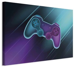 Obraz XXL Konzolová podložka - gadget hráče v neonových barvách na tmavém pozadí