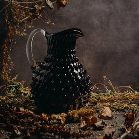 Květná 1794 ručně foukaný džbán Polka Dot Black 2000 ml