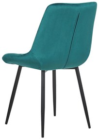 Sada 2 sametových jídelních židlí modrá MELROSE Beliani