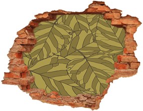 Wallmuralia 3D díra na zeď Nálepka listí 90x70 cm