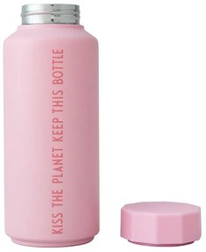 DESIGN LETTERS Designová termoska Pink Kiss The Planet 500 ml, růžová barva, kov