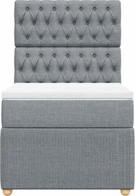 Box spring postel s matrací světle šedá 90x200 cm textil 3291946