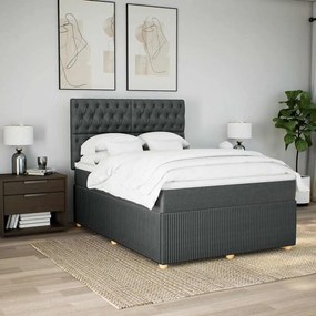 Box spring postel s matrací tmavě šedý 140 x 190 cm textil 3294359