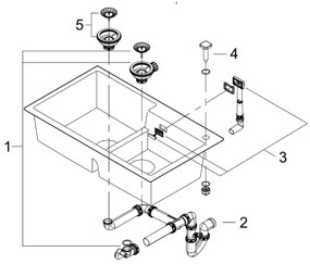 GROHE 31649AP0 - Dřez K500 860 × 500 mm granit/černá