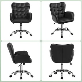 Kancelářská židle Yaheetech – černá, 65,5 cm (délka) × 64,5 cm (šířka) × 83 cm – 93 cm (výška) (266457291649)