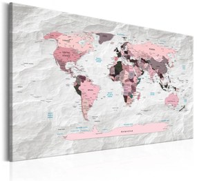 Obraz - World Map: Pink Continents