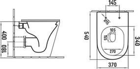 Mexen Rico stojící WC mísa Rimless se zpomalovacím tenkým sedátkem, duroplast, bílý lesk - 32724000