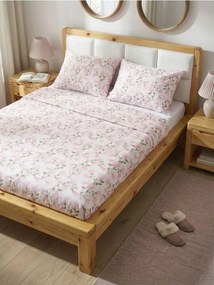 Sinsay - Květovaný povlečovací set - růžová