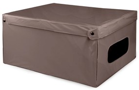 Skládací úložná krabice s víkem Compactor SMART  4, hnědá PVC - 50 x 40 x 25 cm