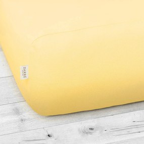 Jersey prostěradlo středně žluté na výšku matrace do 30 cm Velikost: 90 x 200