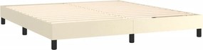 Box spring postel s matrací krémová 160x200 cm umělá kůže 3141013