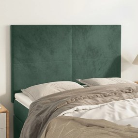 Čelo postele tmavě zelené 144x5x118/128 cm sametové 3116103