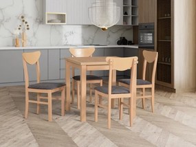 Drewmix jídelní židle LEO 2 dřevo: grafit, potahový materiál: látka, opěradlo: bílá