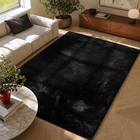 Černý koberec Universal Fox Liso, 80 x 150 cm