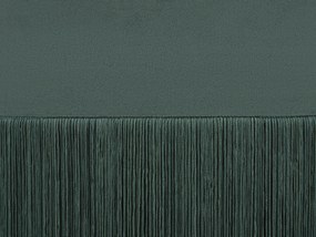 Puf s třásněmi ⌀ 36 cm tmavě zelený VIRGINIA Beliani