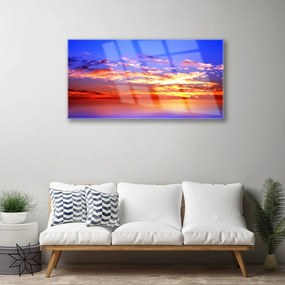 Obraz na skle Nebe Mraky Moře Krajina 100x50 cm
