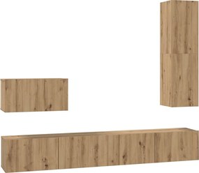 Nástěnná skříň na TV 4 ks Artisanový dub Kompozitní dřevo 3393176
