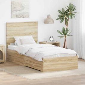 Rám postele se zásuvkou Sonoma dub 90 x 200 cm Kompozitní dřevo 3409705