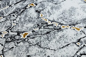 Dywany Łuszczów, Kusový koberec Gloss 528A 58 3D mramor ivory/black, 80x150, šedá, kancelář