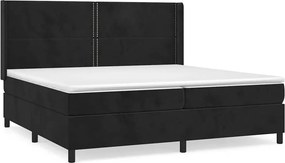 Box spring postel s matrací černá 200x200 cm samet 3132641