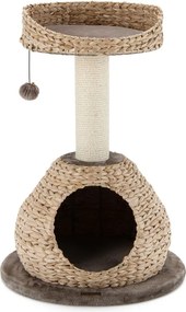 Costway Small Cat Tree s jeskyní a přírodním sisalem a ručně vyrobeným košíkem φ