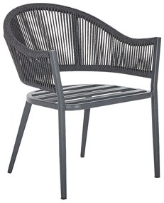 Sada 2 zahradních hliníkových židlí šedých MILETO Beliani