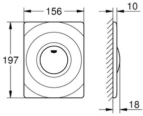 GROHE 37063000 - Ovládací tlačítko SURF 156 × 197 mm lesklý chrom