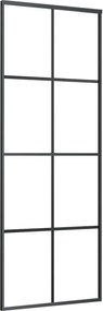 vidaXL Posuvné dveře 76 x 205 cm mléčné ESG sklo a hliník [288064] Barva: Černá
