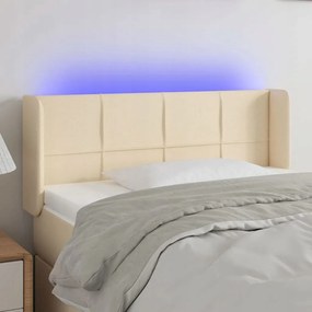 Čelo Postele S Led Textil Krémová 83 x 16 x 78/88 cm