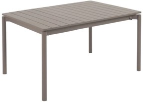 OnaDnes -20% Matně hnědý kovový zahradní rozkládací stůl Kave Home Zaltana 140/200 x 90 cm